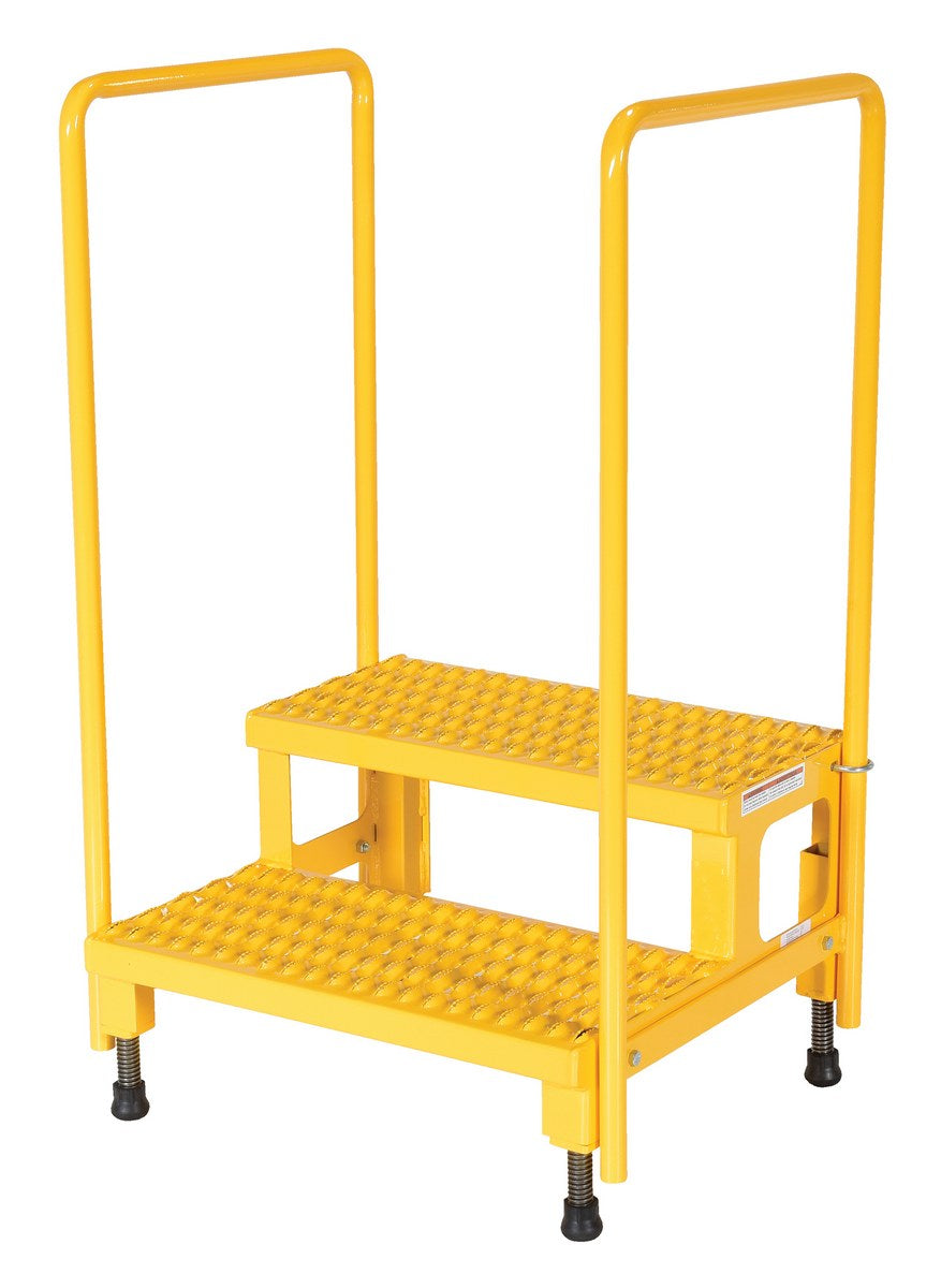 Adjustable Step Stands with Handrail - Gold Key Equipment